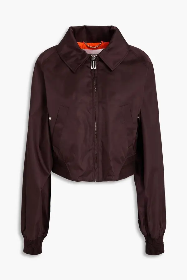 Victoria Beckham Harrington Shell Bomber Jacket - Chocolate