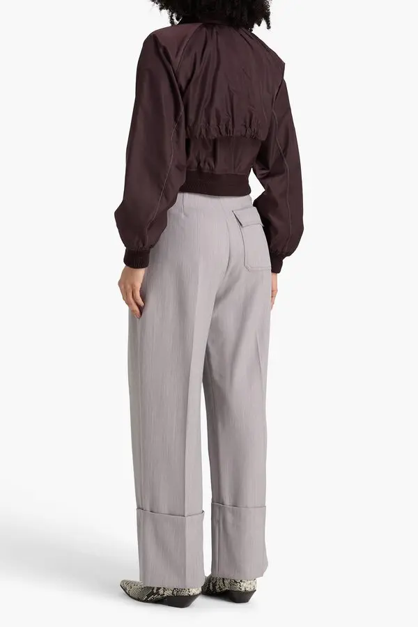 Victoria Beckham Harrington Shell Bomber Jacket - Chocolate