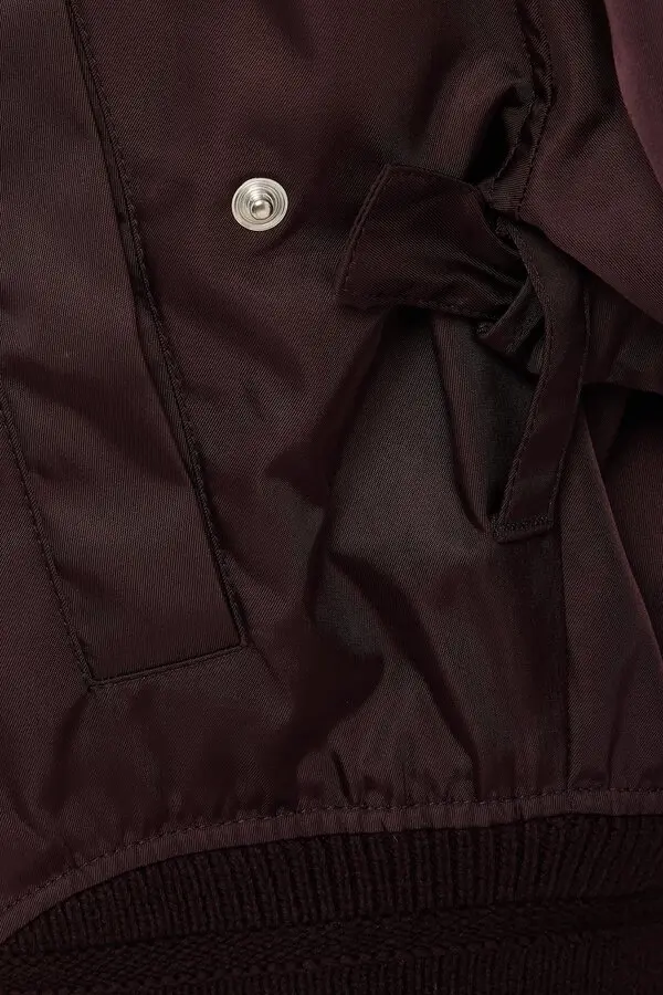 Victoria Beckham Harrington Shell Bomber Jacket - Chocolate