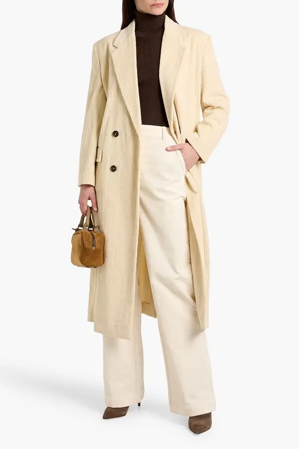 Brunello Cucinelli Double-breasted Cotton-blend Corduroy Coat