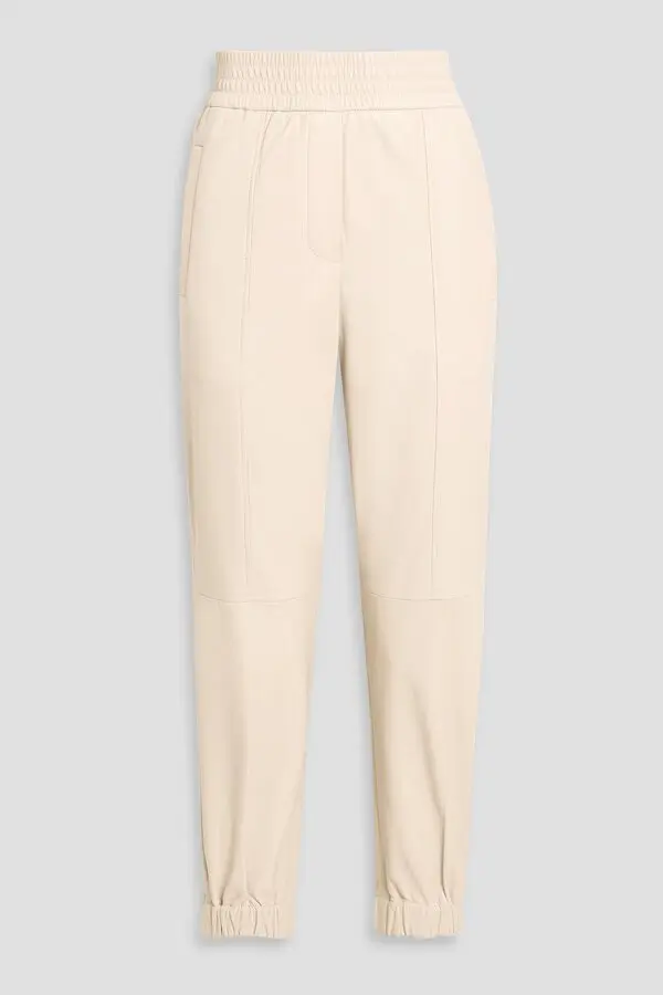 Brunello Cucinelli Leather Tapered Pants