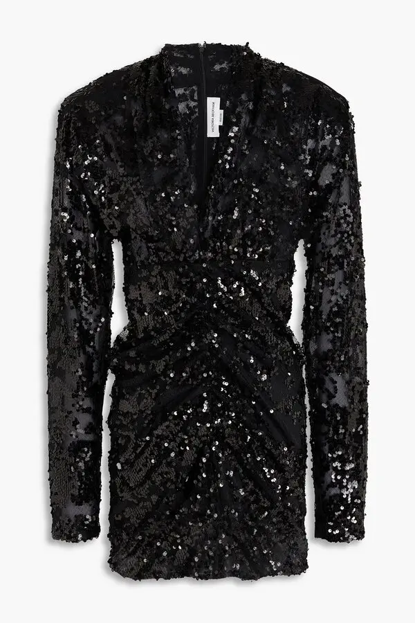 Victoria Beckham Sequined Tulle Mini Dress