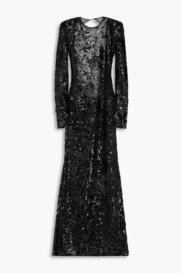 Victoria Beckham Open-back Sequined Tulle Gown