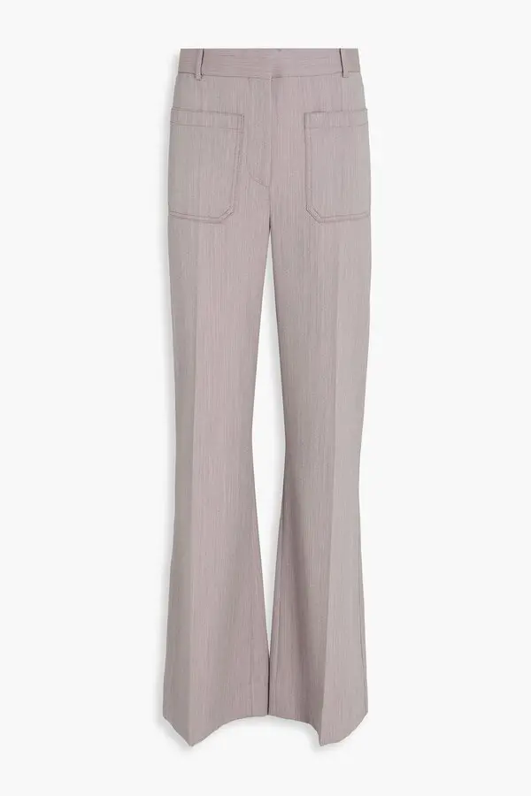 Victoria Beckham Wool Flared Pants - Stone