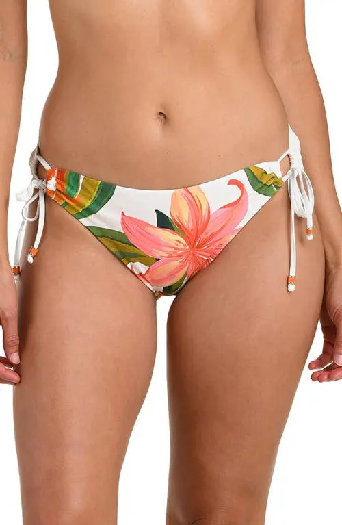 La Blanca Jungle Blossoms Adjustable Bikini Bottom - Ivory Multi