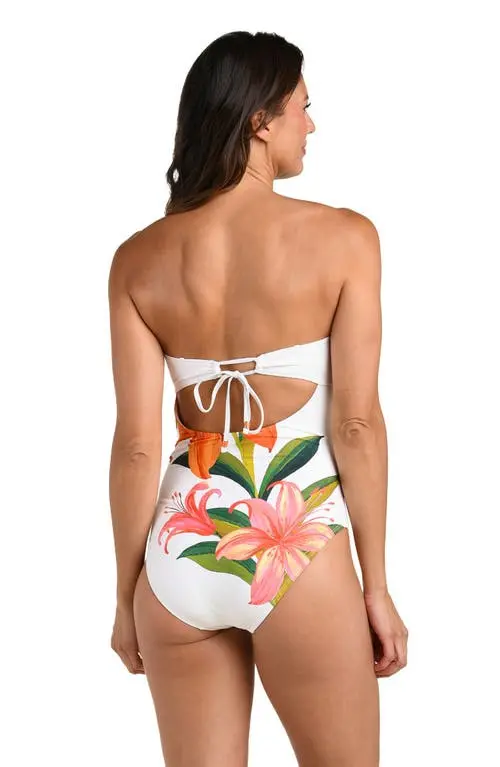 La Blanca Jungle Blossoms Beaded One-piece Swimsuit