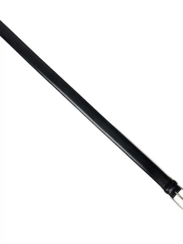 Sandro Rectangular Buckle Leather Belt - Black