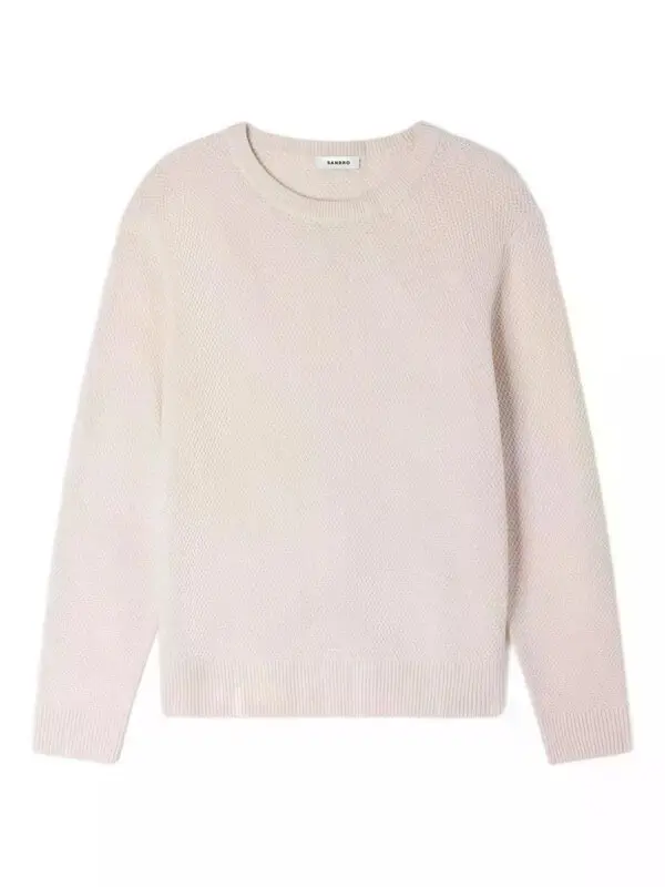 Sandro Seed Stitch Crew Neck Sweater - Neutrals