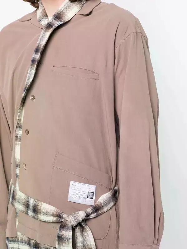 Mihara Yasuhiro Layered Detail Plaid Shirt Coat