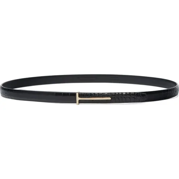 TOM FORD Slim Leather Belt - Black