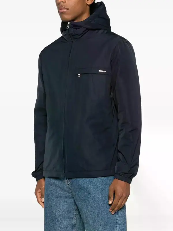 Sandro Nylon Hooded Zip-up Windbreaker