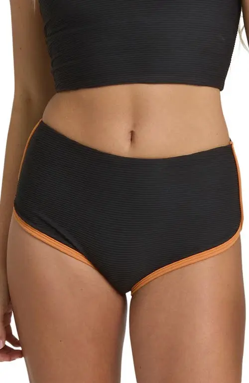 BILLABONG Tanlines Contrast Piping Bikini Bottoms - Black