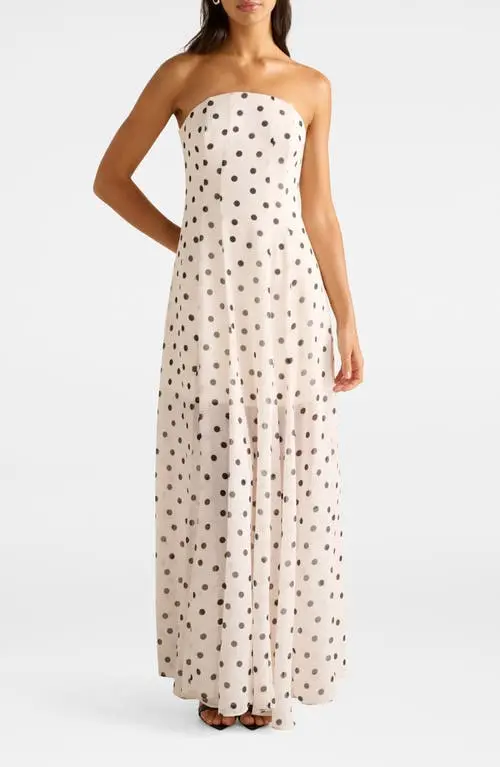 EVER NEW Kimora Dot Print Strapless Maxi Dress