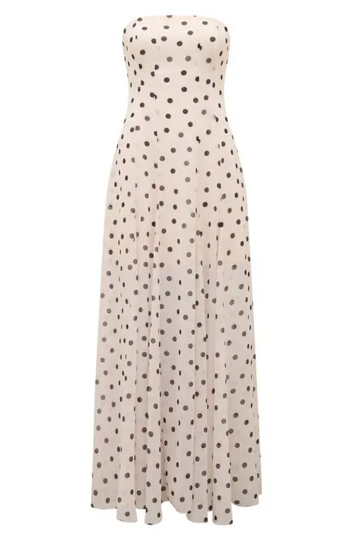 EVER NEW Kimora Dot Print Strapless Maxi Dress