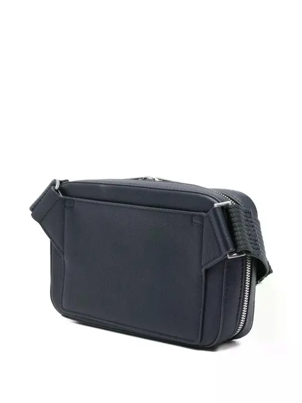 Sandro Grained Leather Cross Body Bag - Blue