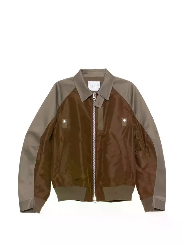 Sacai Jacket With Two-way Zip Fastening - Brown