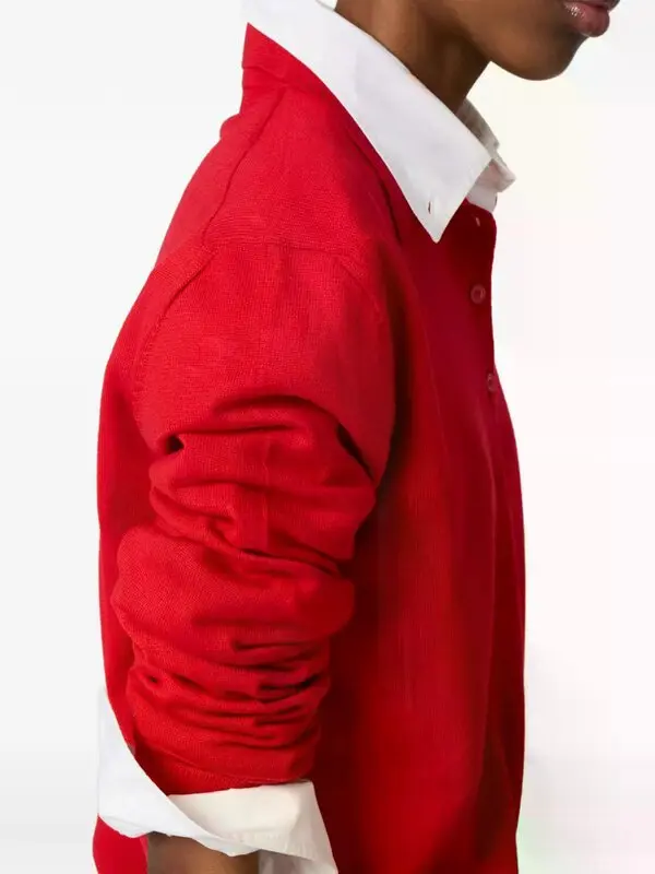Miu Miu Virgin Wool Knit Polo Shirt - Red