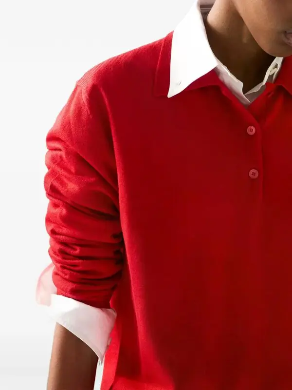 Miu Miu Virgin Wool Knit Polo Shirt - Red