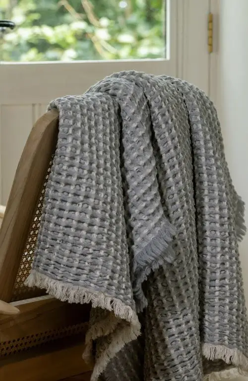 CHRISTY Lisbon Wool Cotton Blend Chunky Knit Blanket