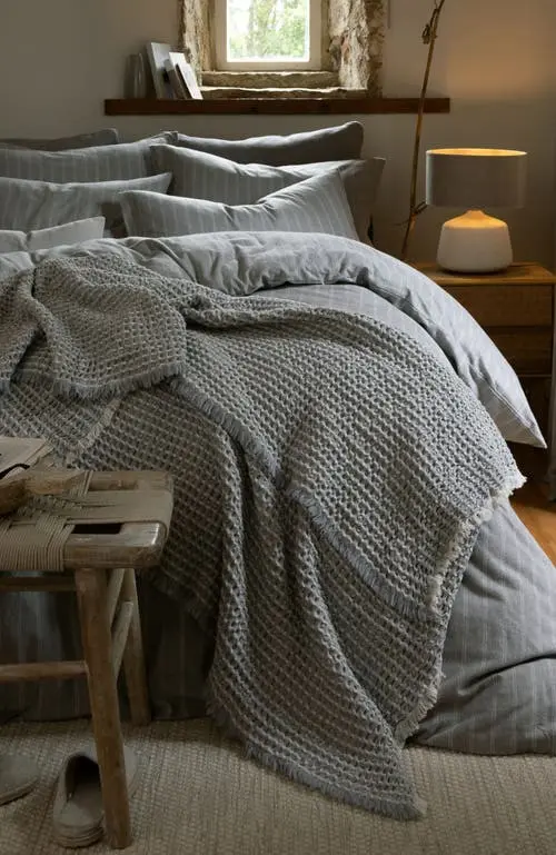 CHRISTY Lisbon Wool Cotton Blend Chunky Knit Blanket