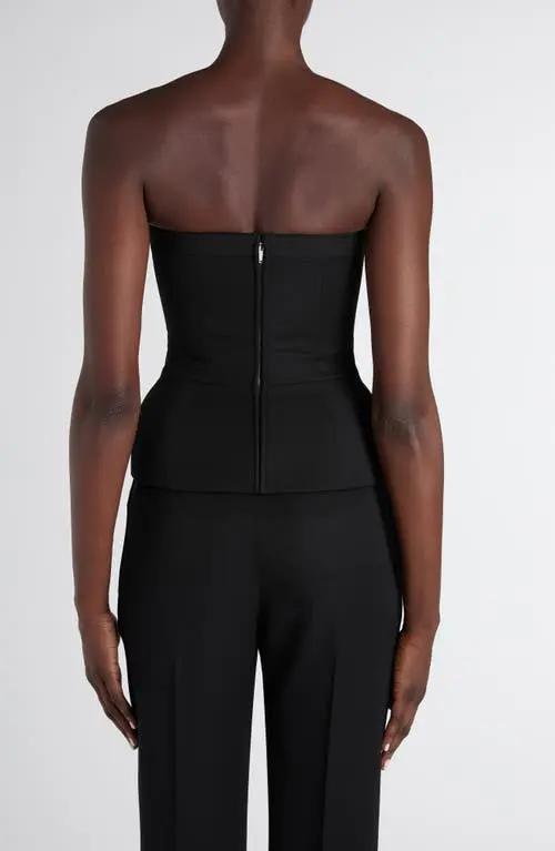 Alexander McQueen Embroidered Wool Peplum Corset