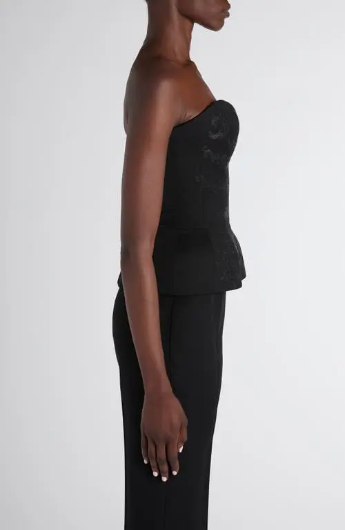 Alexander McQueen Embroidered Wool Peplum Corset