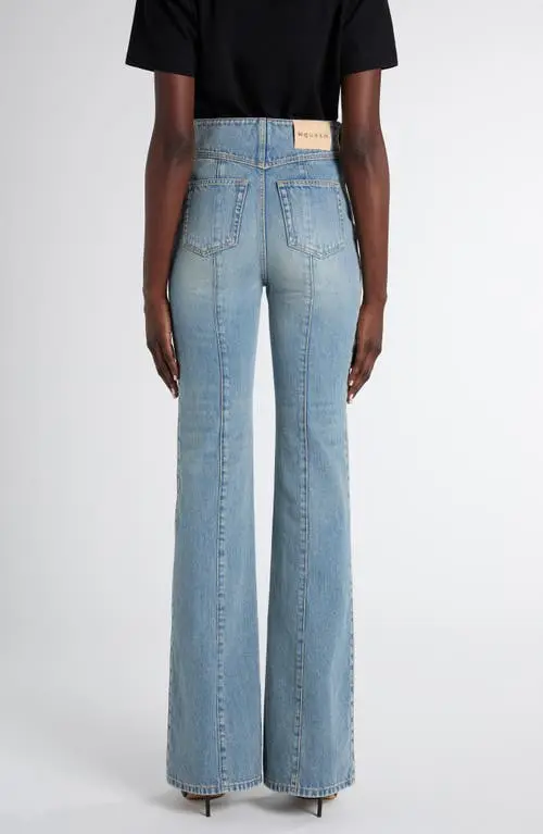 Alexander McQueen Foldover Waist Bootcut Jeans