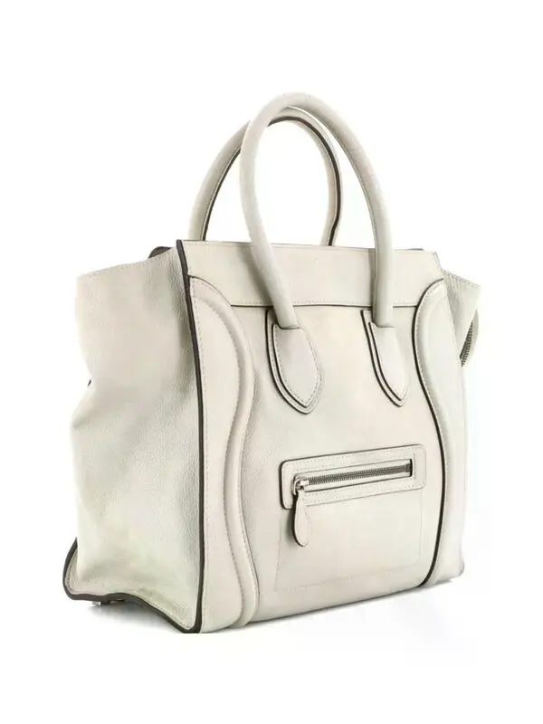 Celine Luggage Bag Grainy Leather Mini Tote - Grey
