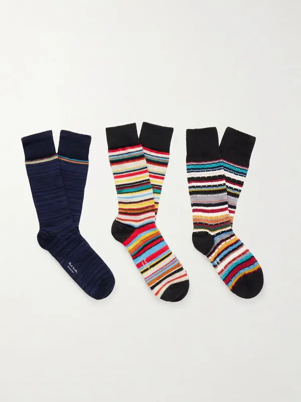 Paul Smith Three-pack Patterned Socks - Multi