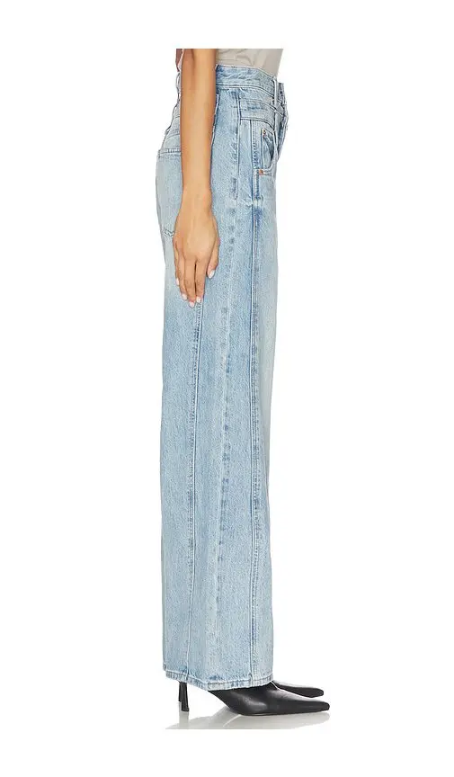 PISTOLA High Rise Stacked Wide Leg Jeans