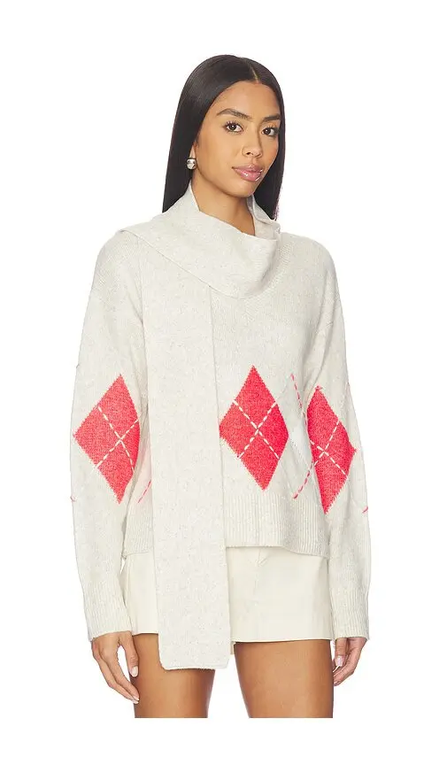 Sanctuary Argyle Scarf Sweater - Tulip Multi Argyle