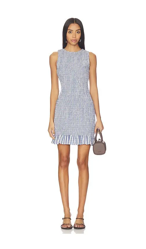 Onia Air Linen Smocked Boatneck Dress - Multi