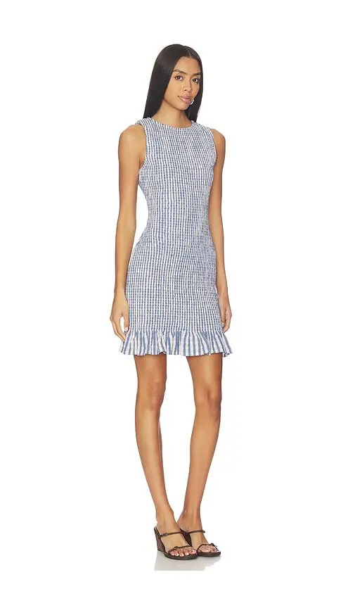 Onia Air Linen Smocked Boatneck Dress - Multi