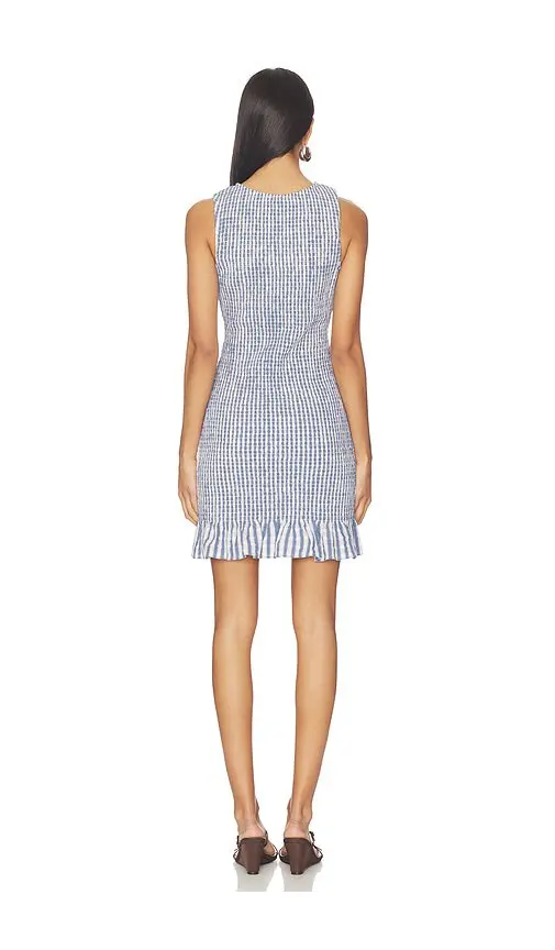 Onia Air Linen Smocked Boatneck Dress - Multi