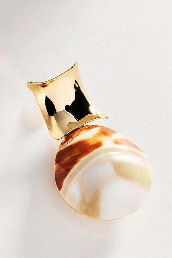 Anthropologie Textured Pearl Drop Earrings