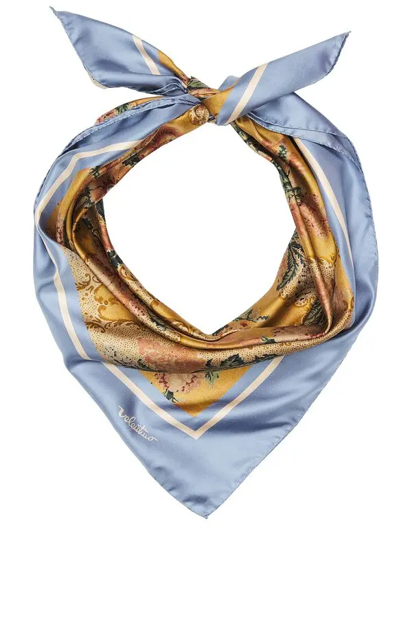 Valentino Garavani Apres L'hiver Fiori Tappezze Shawl - Multicolor  Burro  & Azzurro