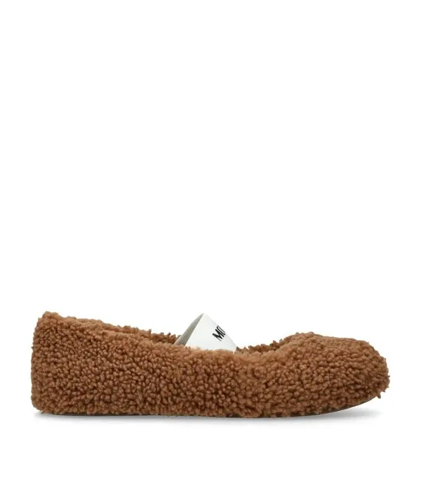 Moon Boot Shearling Ballet Flats - Brown