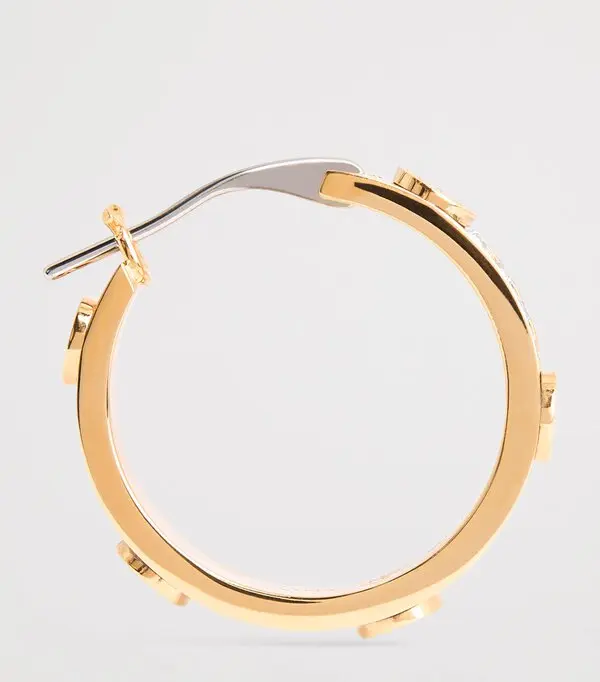 Tory Burch Icon Pavé Hoop Earrings - Gold
