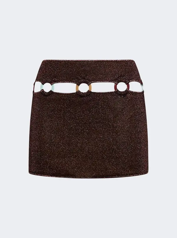 OSÃ©REE Lumiere Multi Ring Mini Skirt - Brown