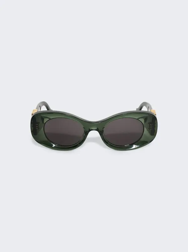 Loewe Beveled Oval Maxi Anagram Sunglasses - Green