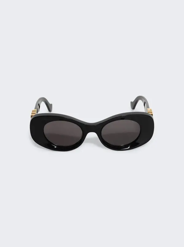 Loewe Beveled Oval Maxi Anagram Sunglasses - Black