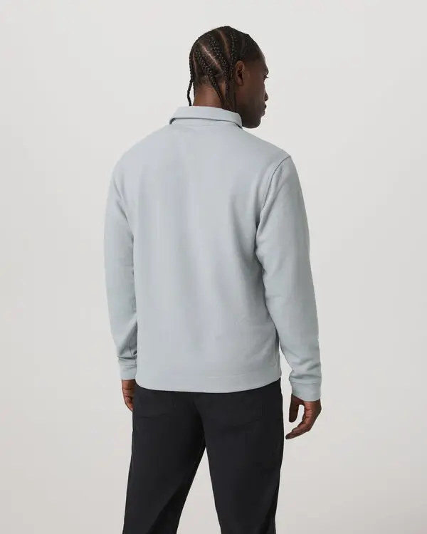 Vuori Long Sleeve Waffle Polo - Sea Fog