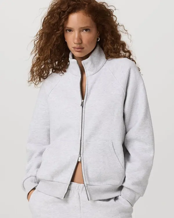 Vuori Restore Double Zip Sweatshirt - Pale Grey Heather