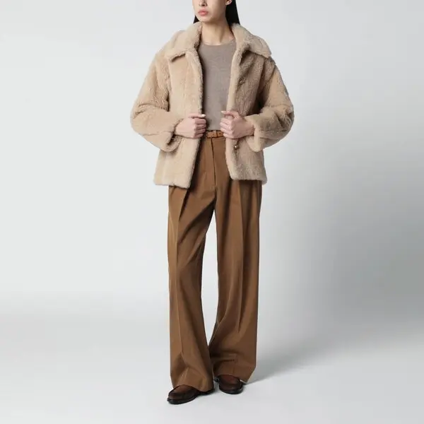 Max Mara Light Alpaca And Wool Teddy Cropped Coat