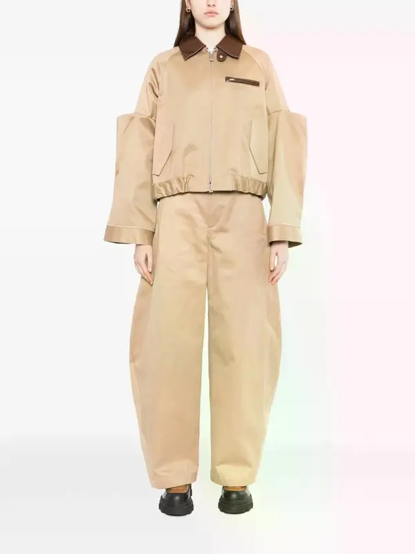 Sacai Belt-loop Ring-belt Trousers - Neutrals