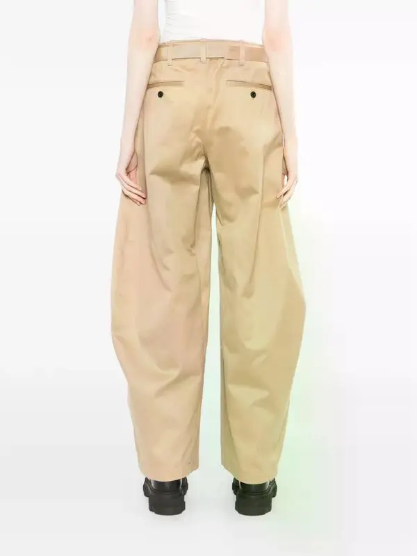 Sacai Belt-loop Ring-belt Trousers - Neutrals