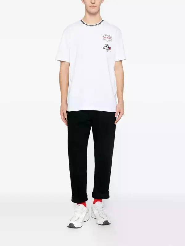 Iceberg Striped Trim Graphic T-shirt