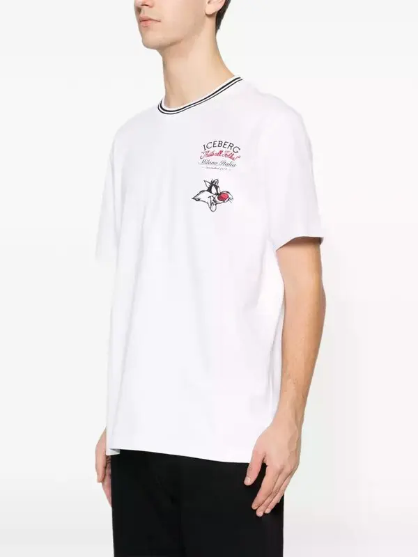 Iceberg Striped Trim Graphic T-shirt