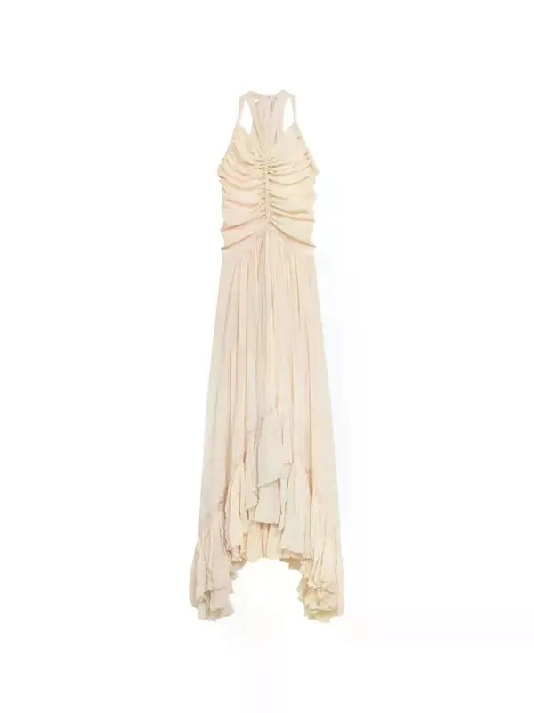 Blumarine Georgette Maxi Dress - Neutrals