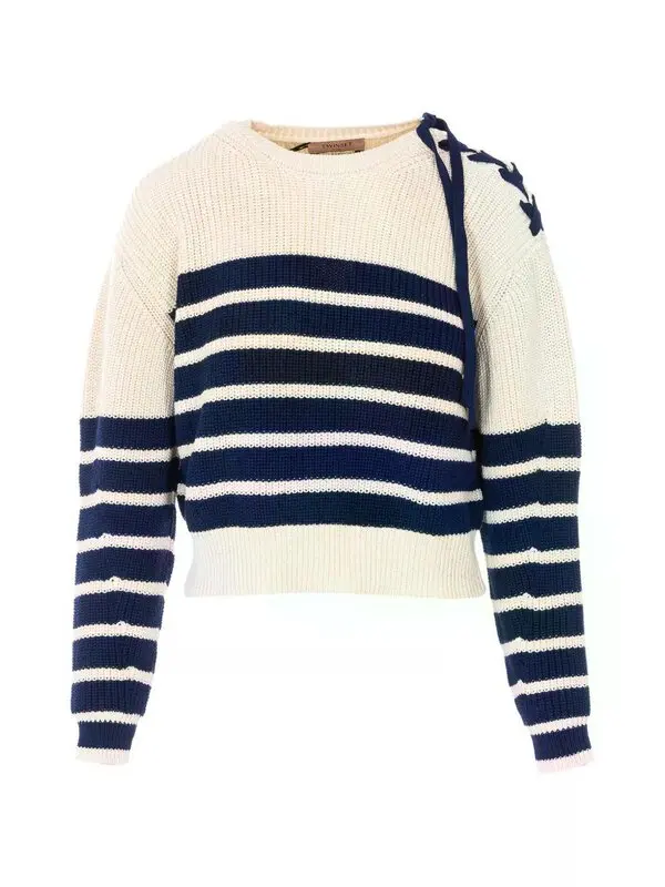 TWINSET Striped Lace Sweater